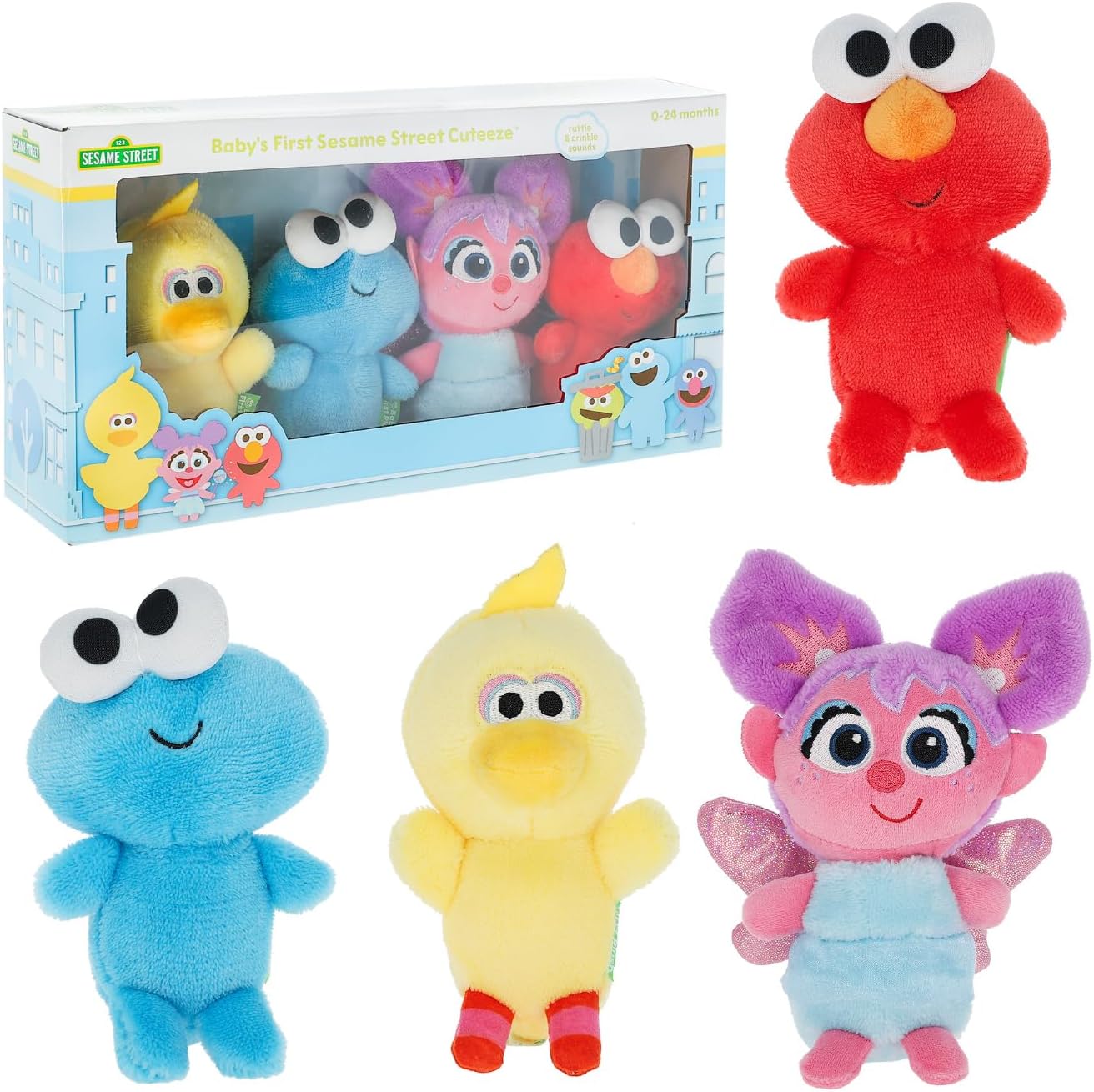Amazon.com: KIDS PREFERRED Sesame Street Baby's First Cuteeze 4-Piece ...