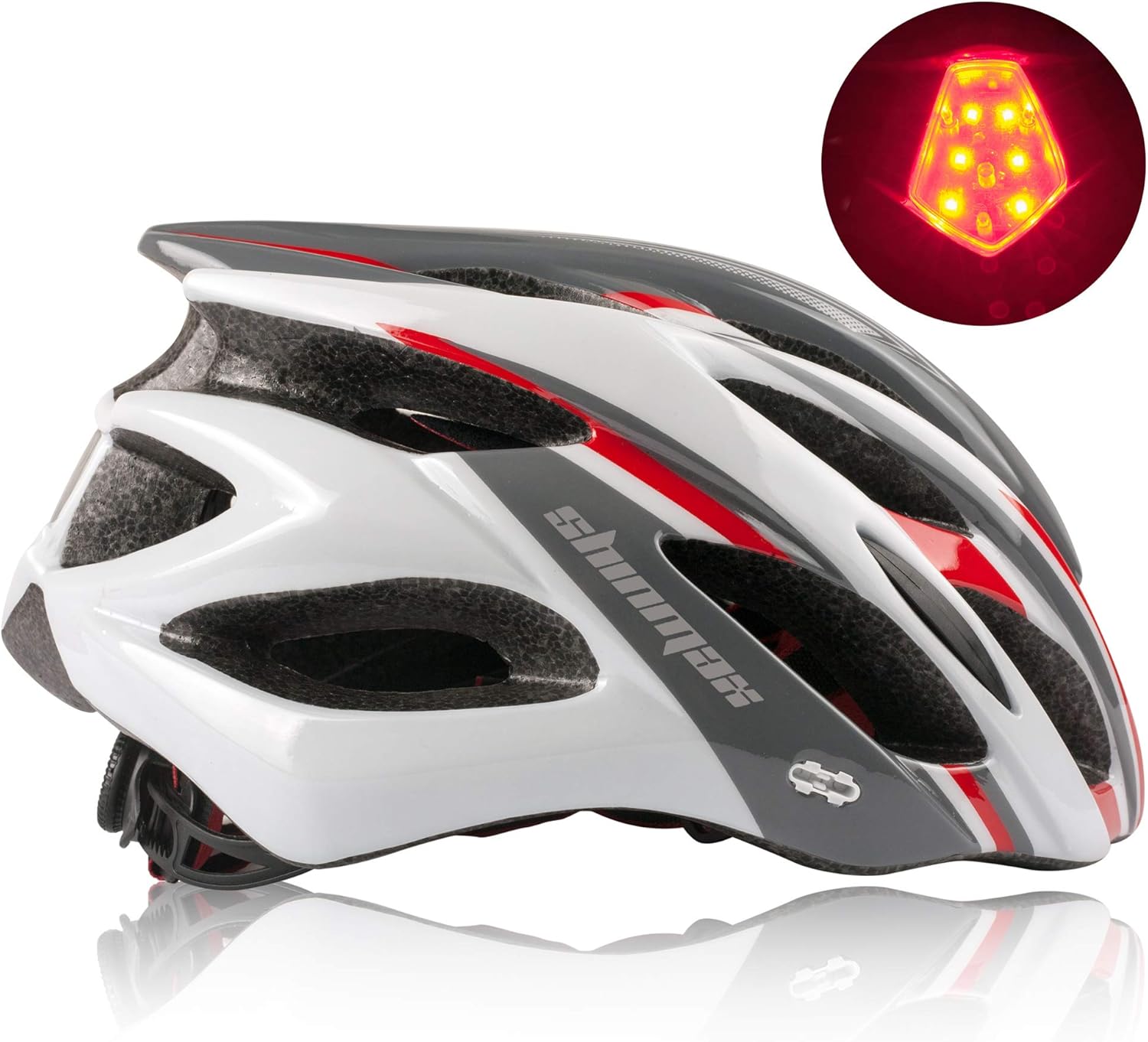 Shinmax Bike Helmet,Helmet Bike Adult with Safety LED Light Bicycle ...
