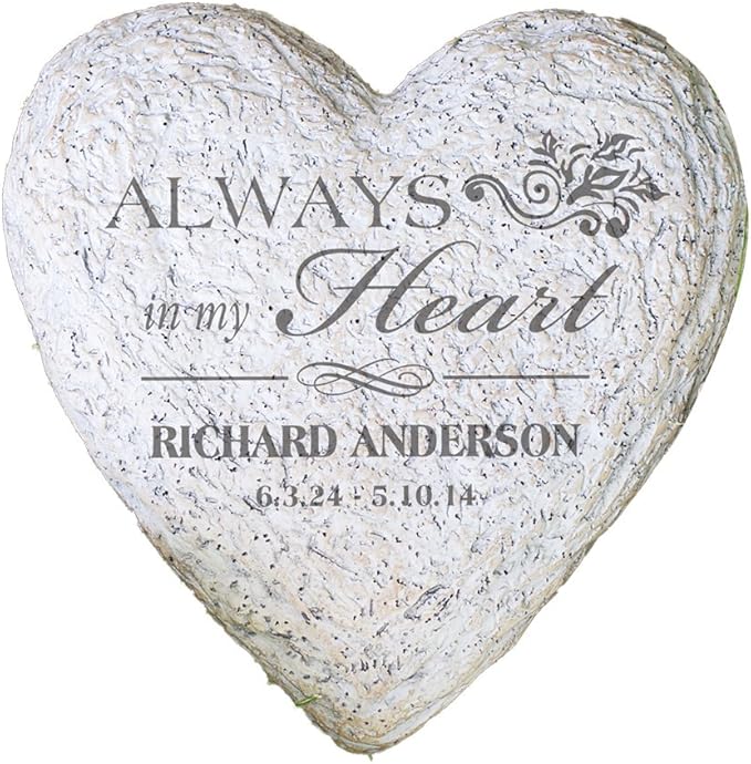 Amazon.com : GiftsForYouNow Personalized Heart-Shaped Resin Memorial ...