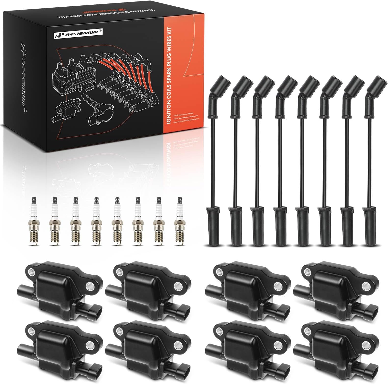 Amazon.com: A-Premium 8 Ignition Coils with 8 Spark plug Wires and 8 ...