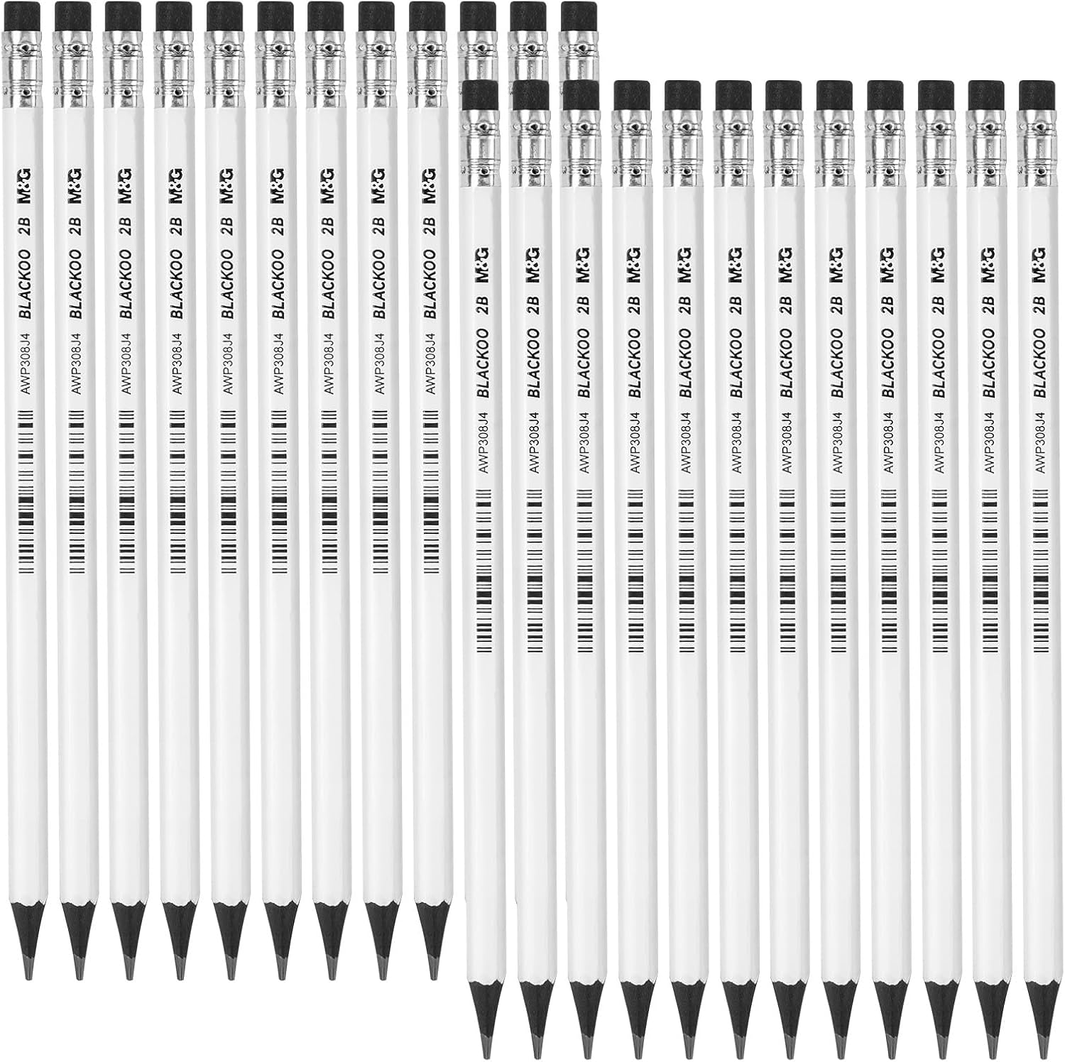 Amazon.com : M&G BLACKOO Series 2B Wood-Cased Pencils, 24-Pack Pre ...