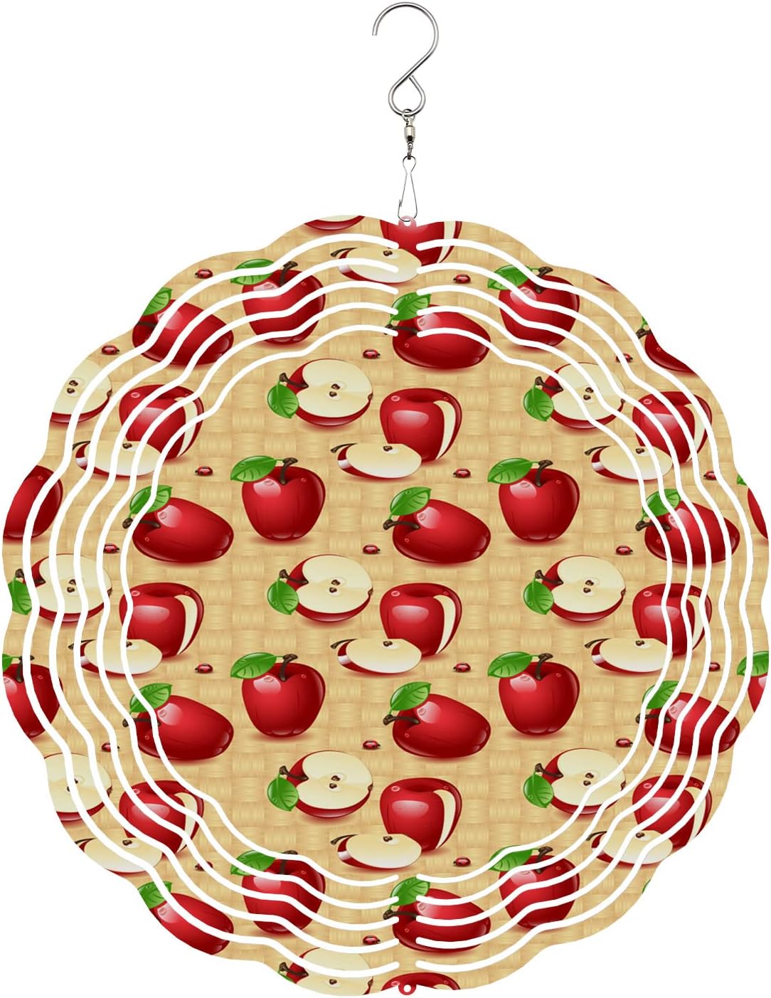 Amazon.com: Wind Spinner Red Apples Green Leaf Metal Hanging Wind ...