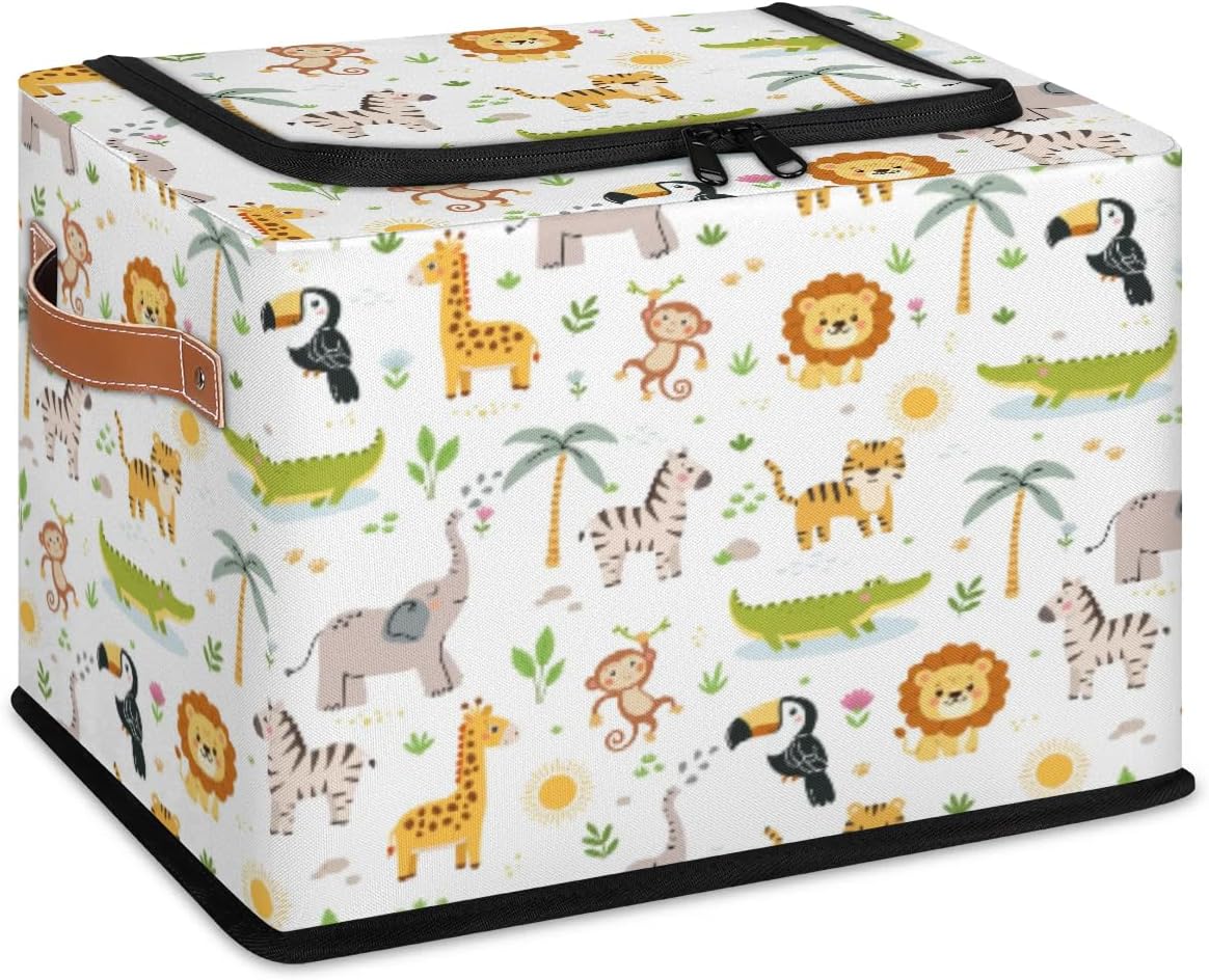 Amazon.com - Funky Qiu Storage Bins with Lid,Animals Collapsible ...