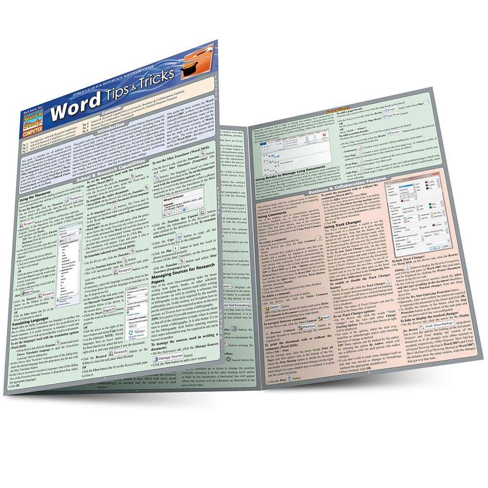 Amazon.com: Word Tips & Tricks (Quick Study Computer): 9781423217756: BarCharts, Inc.: Books
