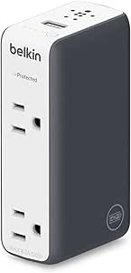 Amazon.com: Belkin USB Power Strip Surge Protector - 2 AC Multiple Flat ...
