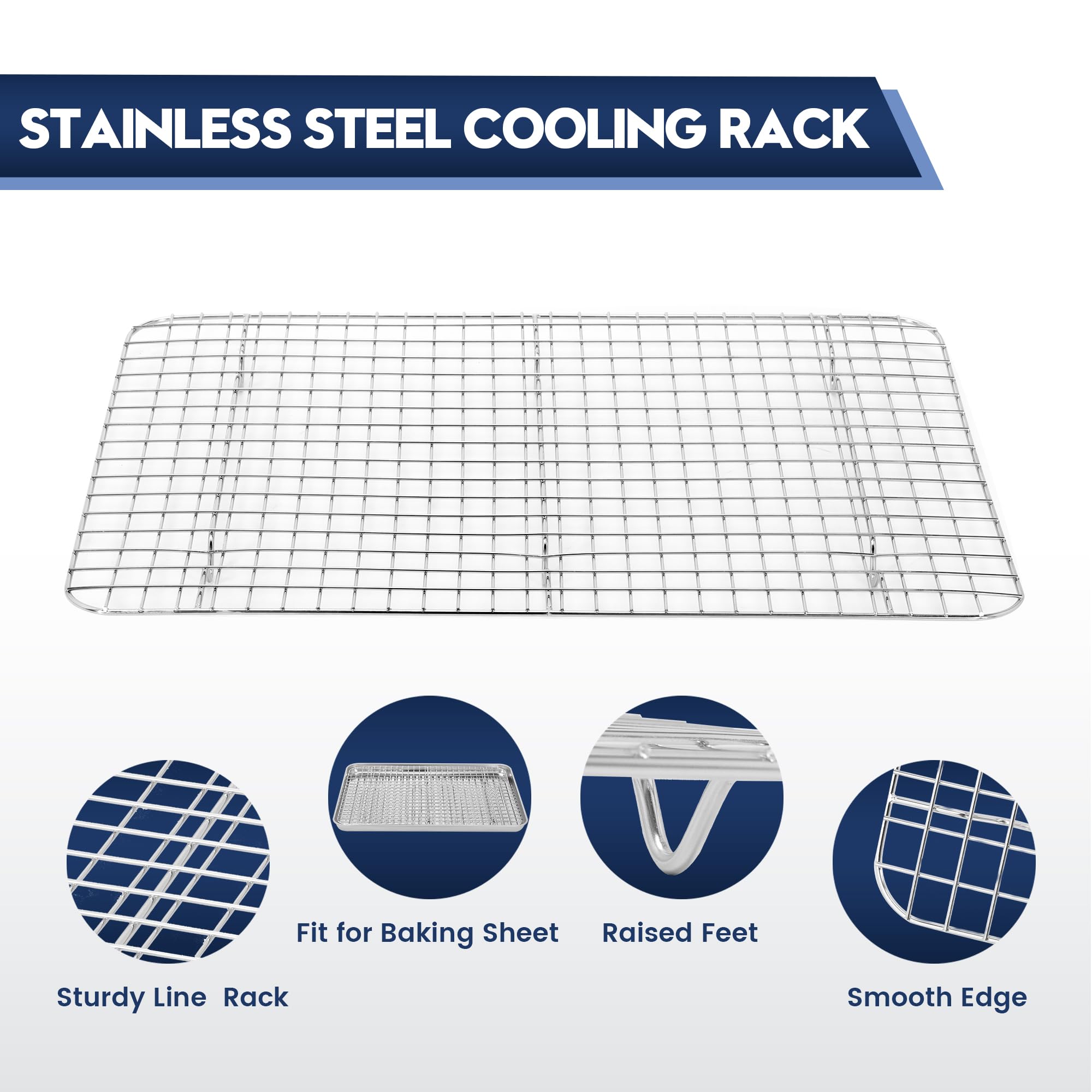 Snapklik.com : 2 Pack Cooling Rack, Fit For 1712" Baking Pan, Stainless ...