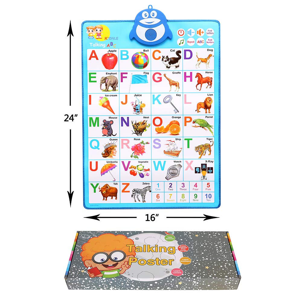 Buy GYMSER Electronic Interactive Alphabet Wall Chart Talking ABC ...