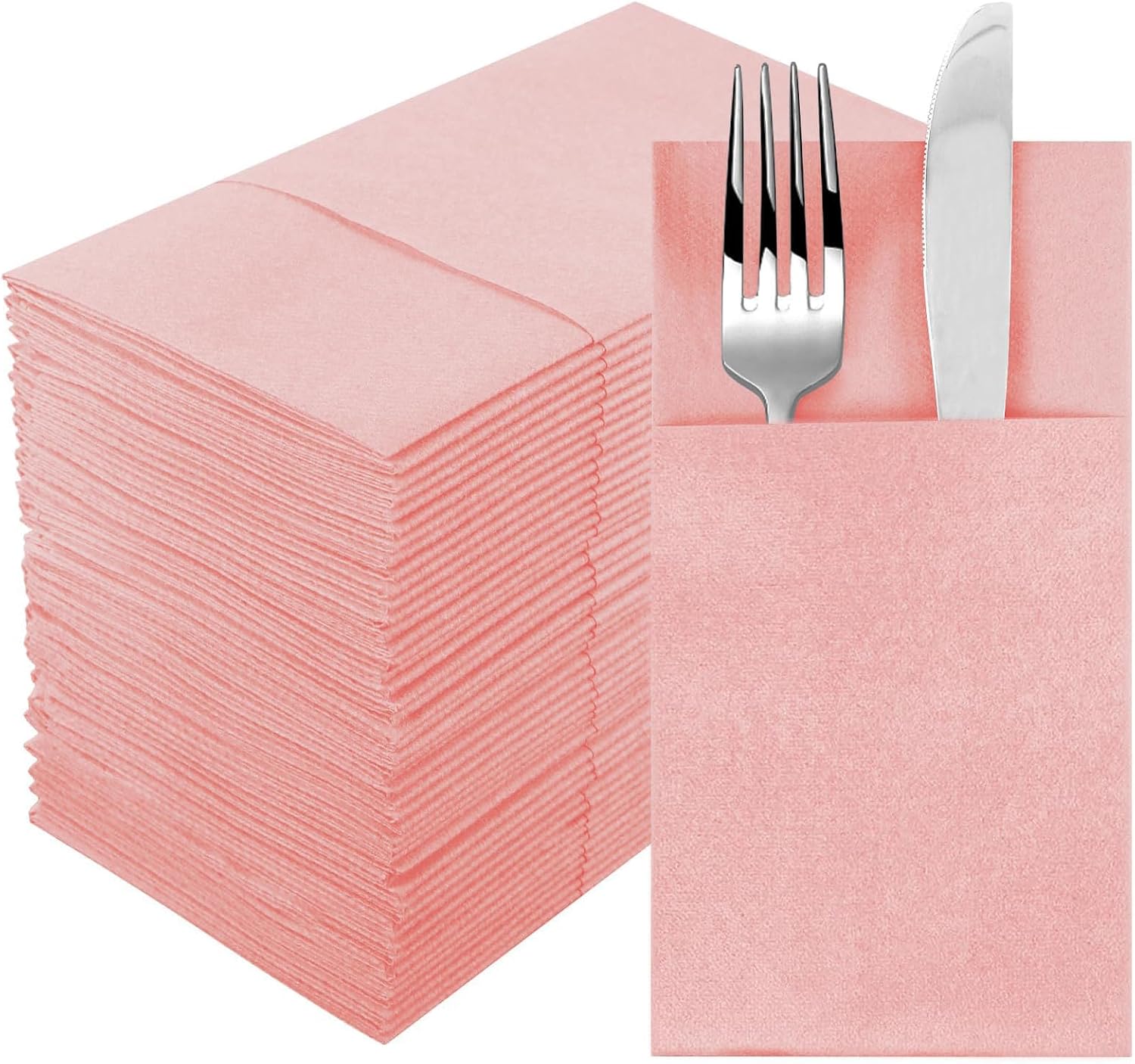 Amazon.com: Goldclean Pink Napkins Hand Towels Disposable, Linen-Feel ...