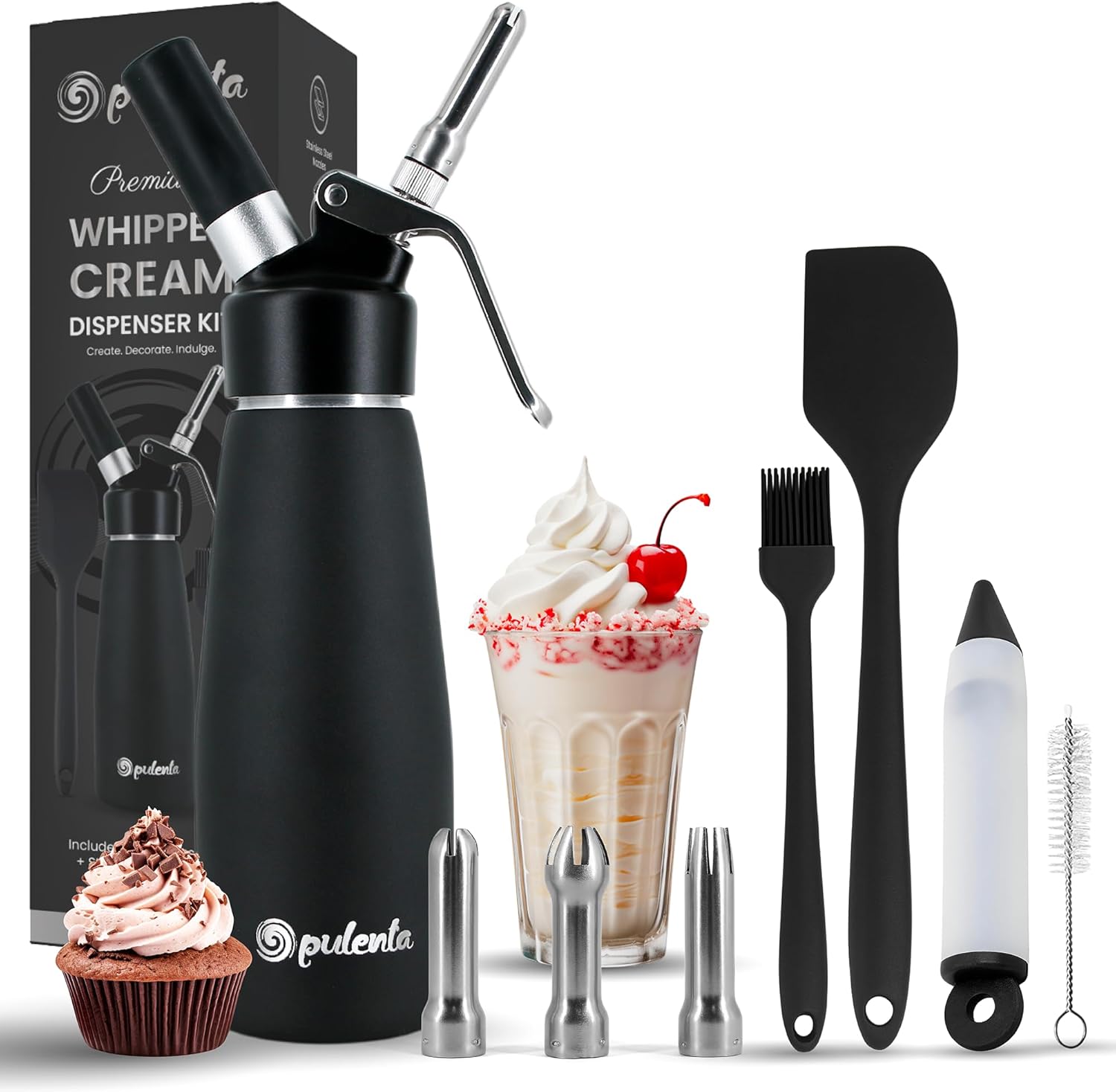 Amazon.com: Opulenta Premium Whipped Cream Dispenser – Leak-Proof Whip ...