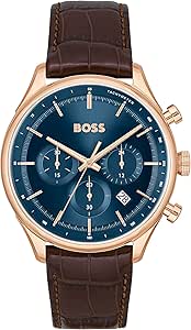 BOSS Chronograph Quarz Uhr für Herren Kollektion Gregor mit Braunes ...