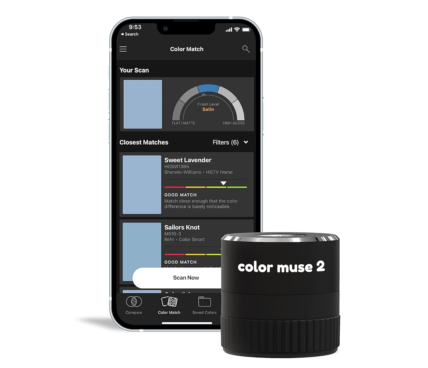 COLOR MUSE 2 Colorimeter, Paint Color Matching Tool, Portable Color ...