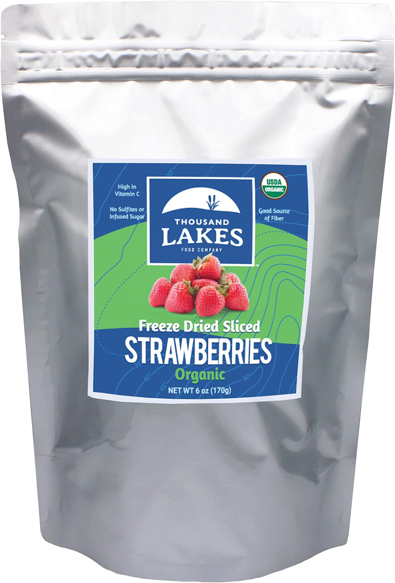 Amazon.com: Thousand Lakes Freeze Dried Fruit - ORGANIC Strawberries ...