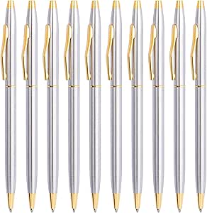 Cambond Ballpoint Pens, Slim Retractable Ballpoint Pen Black Ink Metal ...