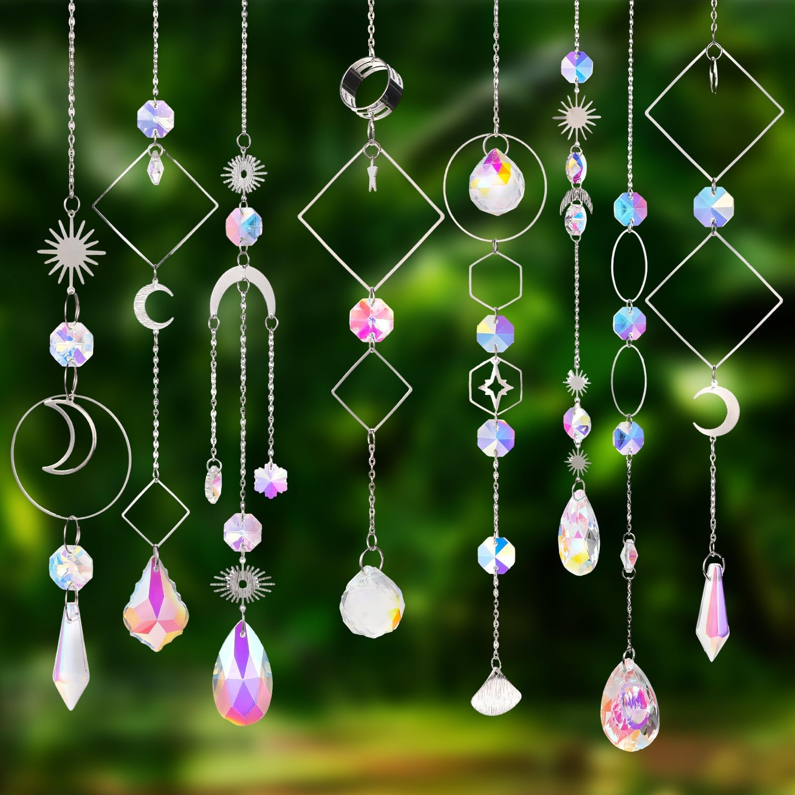 Amazon.com: WSICSE 8 Pieces Crystal Suncatcher Kits Sun Catchers DIY ...