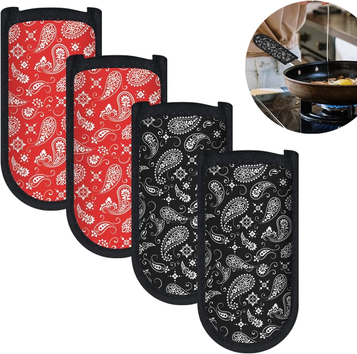 Amazon.com: 4 Pieces Hot Pot Handle Holder Cover for Kitchen Heat ...