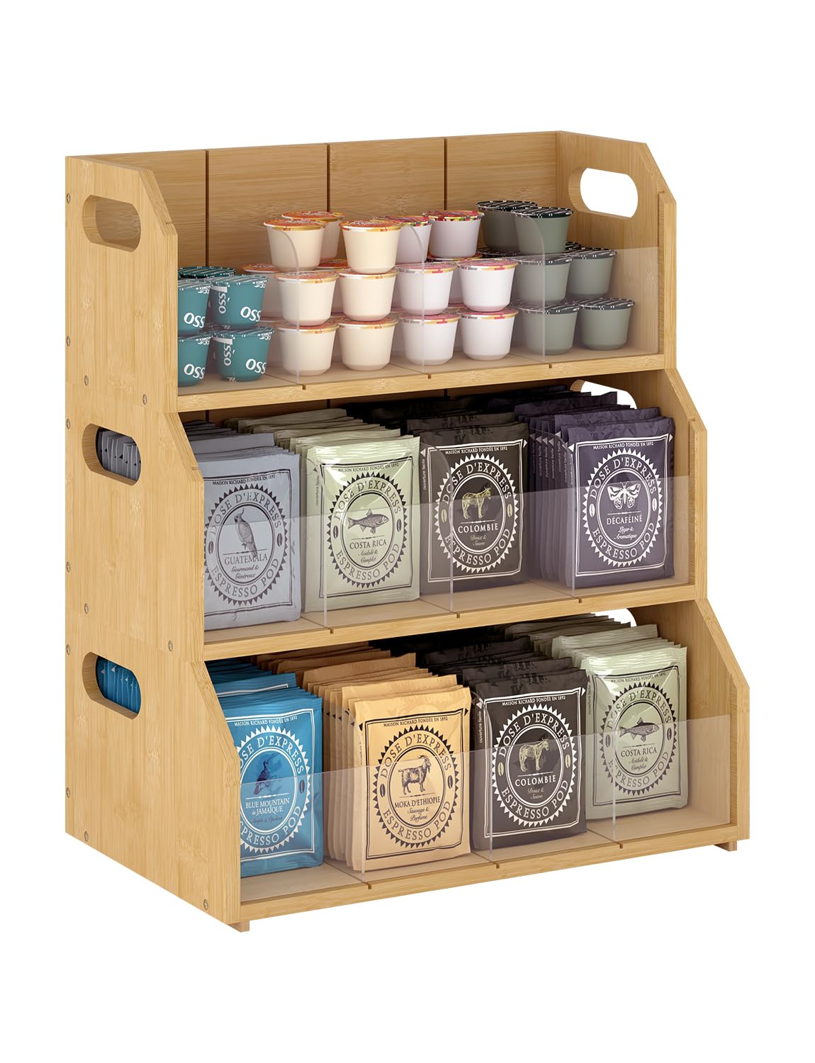 Amazon.com: StorageWorks 3 Layer Stackable Bamboo Tea Bag Organizer ...
