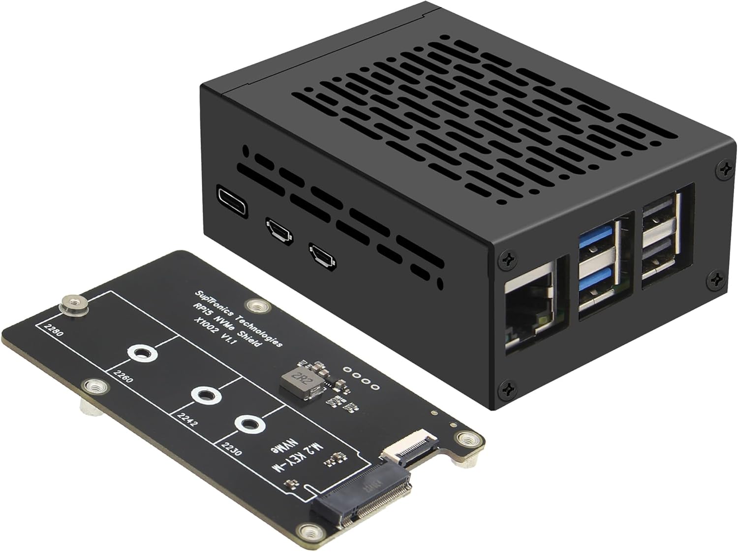 Amazon.com: Geekworm X1002 PCIe M.2 NVMe SSD PIP PCIe Peripheral Bottom ...