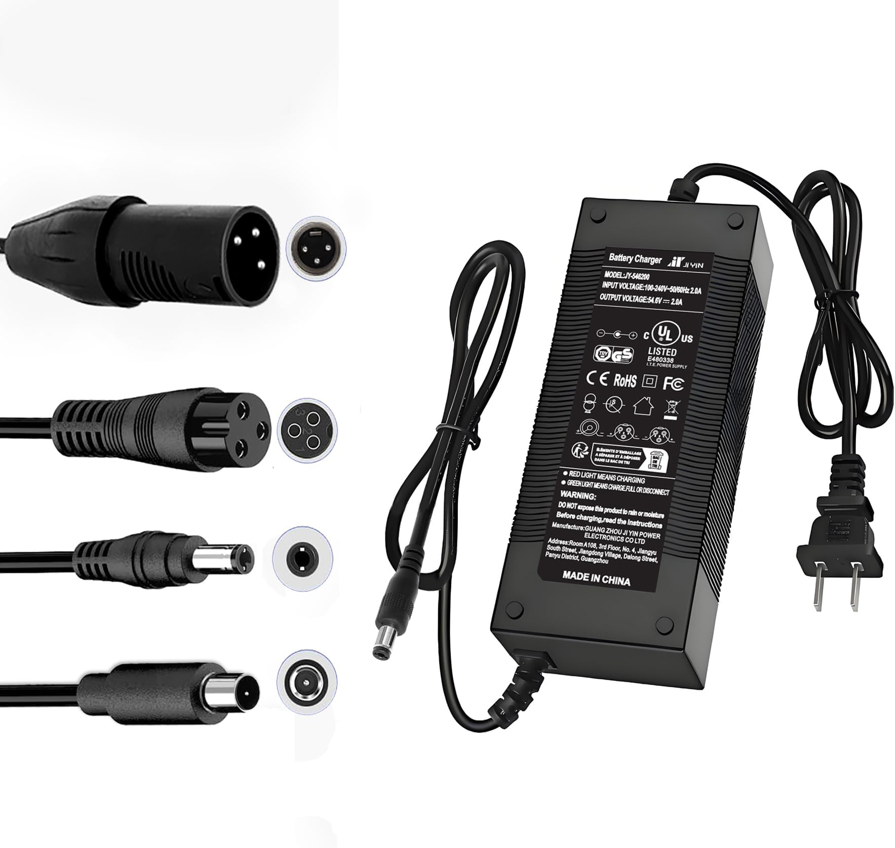 Amazon.com: UL Certified 54.6V 2A Fast Electric Bike Charger for 48V Ebike Battery - Compatible ...