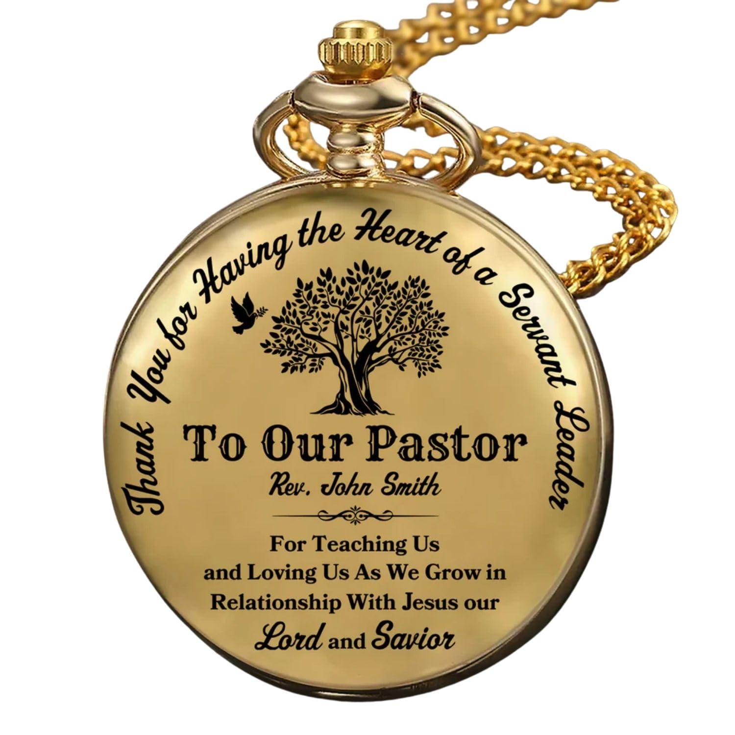 Amazon.com: To Our Pastor Personalized Pocket Watch, With Jesus Pastor ...