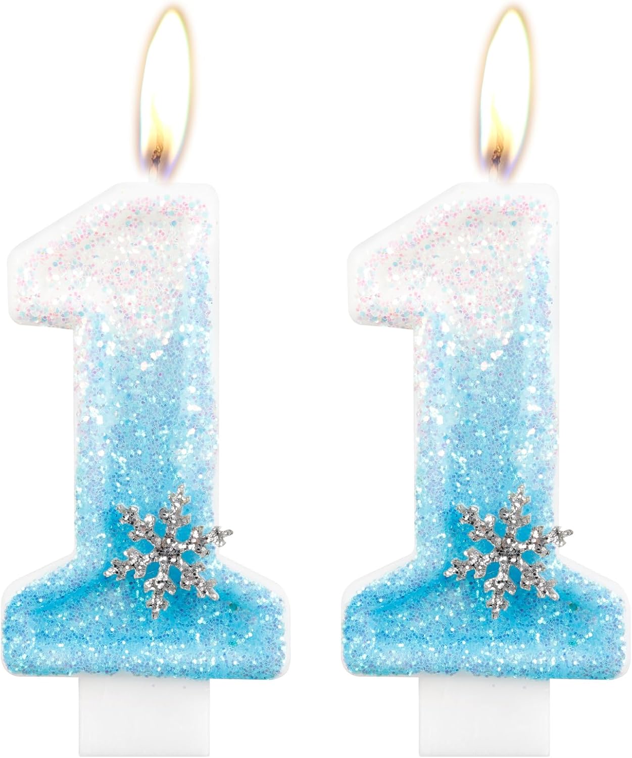 Amazon.com: iNINGER Frozen Snow Themed Birthday Candles,Blue and White ...