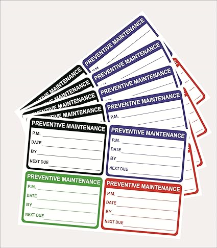 Amazon.com: Maintenance Stickers, MeshaKippa 2x3 inch 200pcs Colored ...