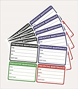 Amazon.com: Maintenance Stickers, MeshaKippa 2x3 inch 200pcs Colored ...