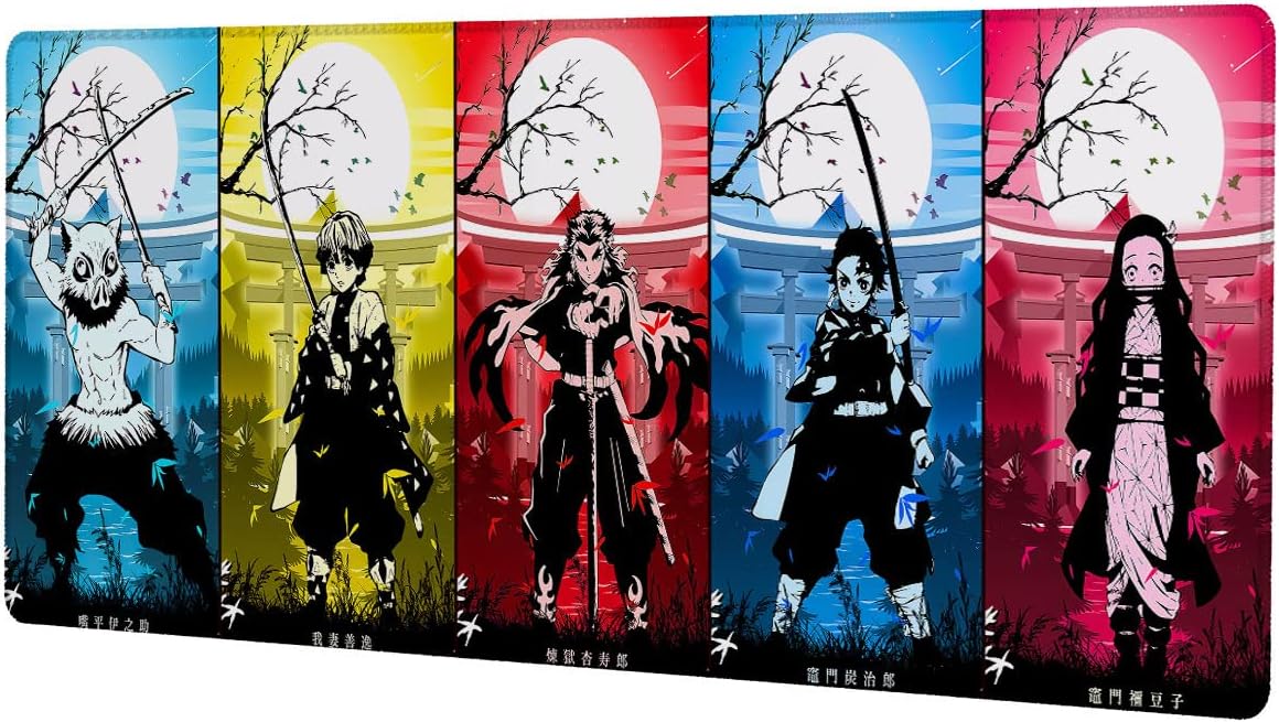 Amazon.com : Anime Gaming Large Mouse Pad, Anime Tanjiro Nezuko Zenitsu ...