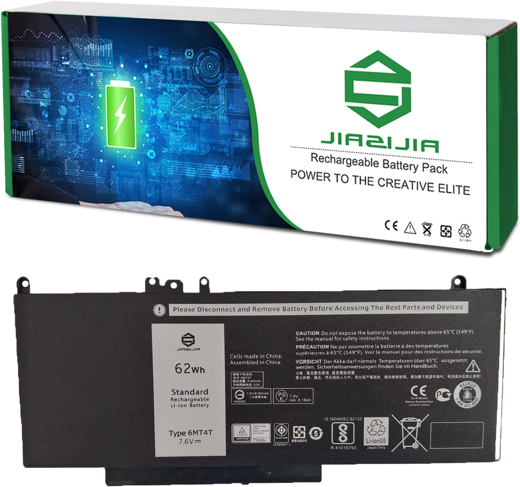 Amazon.com: JIAZIJIA GRT01 0P3TJ R05P0 Laptop Battery Replacement for ...