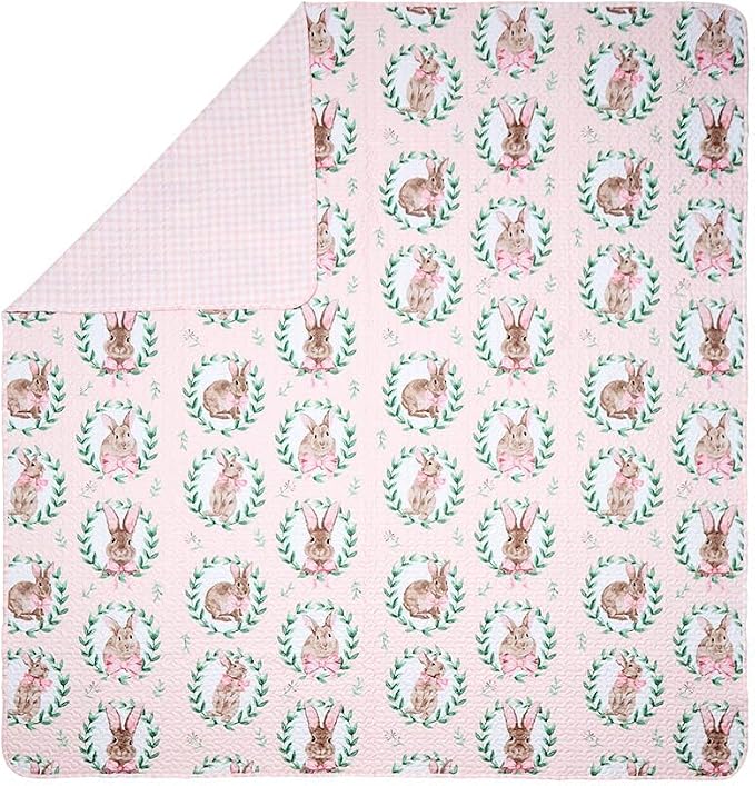 Amazon.com: The Lakeside Collection Bunnies & Bows Quilt Ensemble ...
