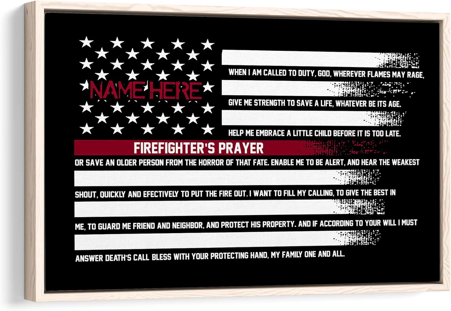 Amazon.com: Personalized Firefighter Poster & Framed Canvas ...
