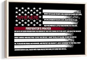 Amazon.com: Personalized Firefighter Poster & Framed Canvas ...