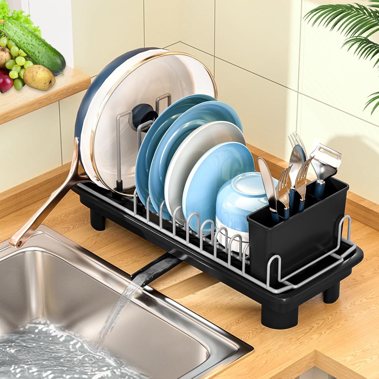 Amazon.com - Anlanbor Small Dish Drying Rack,Compact Dish Rack for ...