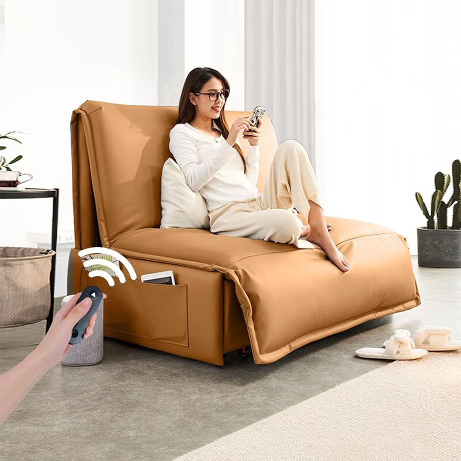 TOCOLA Electric Power Convertible Sleeper Chair Bed, Single Pull-Out ...