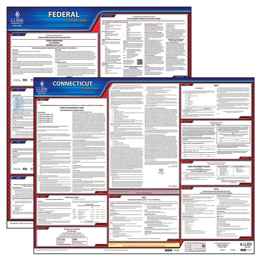 Amazon.com : Connecticut and Federal Labor Law Poster Set (English, CT ...