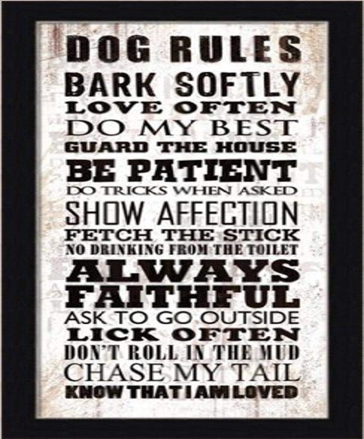 Amazon.com: Buyartforless Work Dog Rules Bark Softly Love Often ...