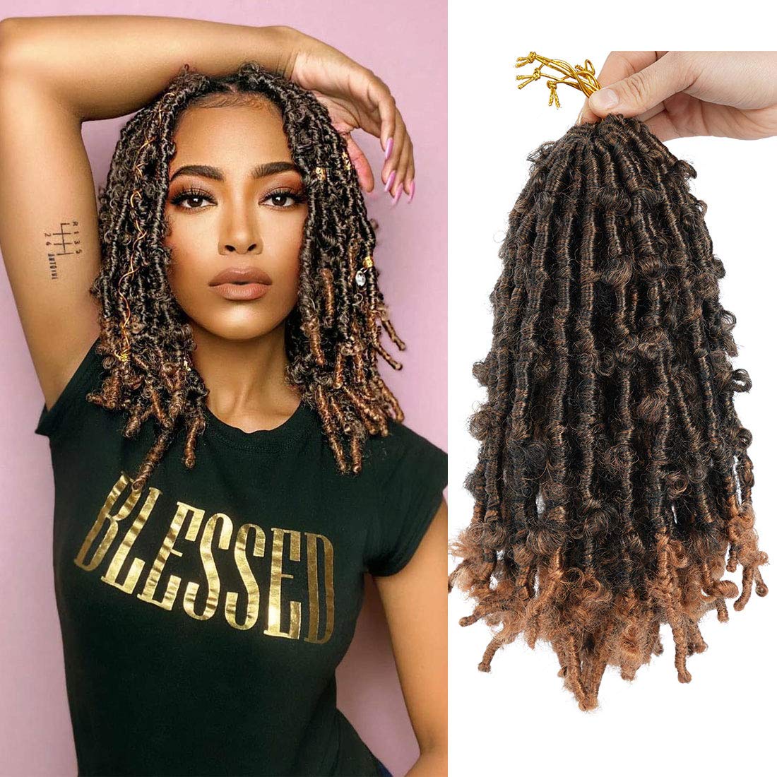 Buy Butterfly Locs Crochet Hair 6 Packs 12 Inch Distressed Locs Pre ...