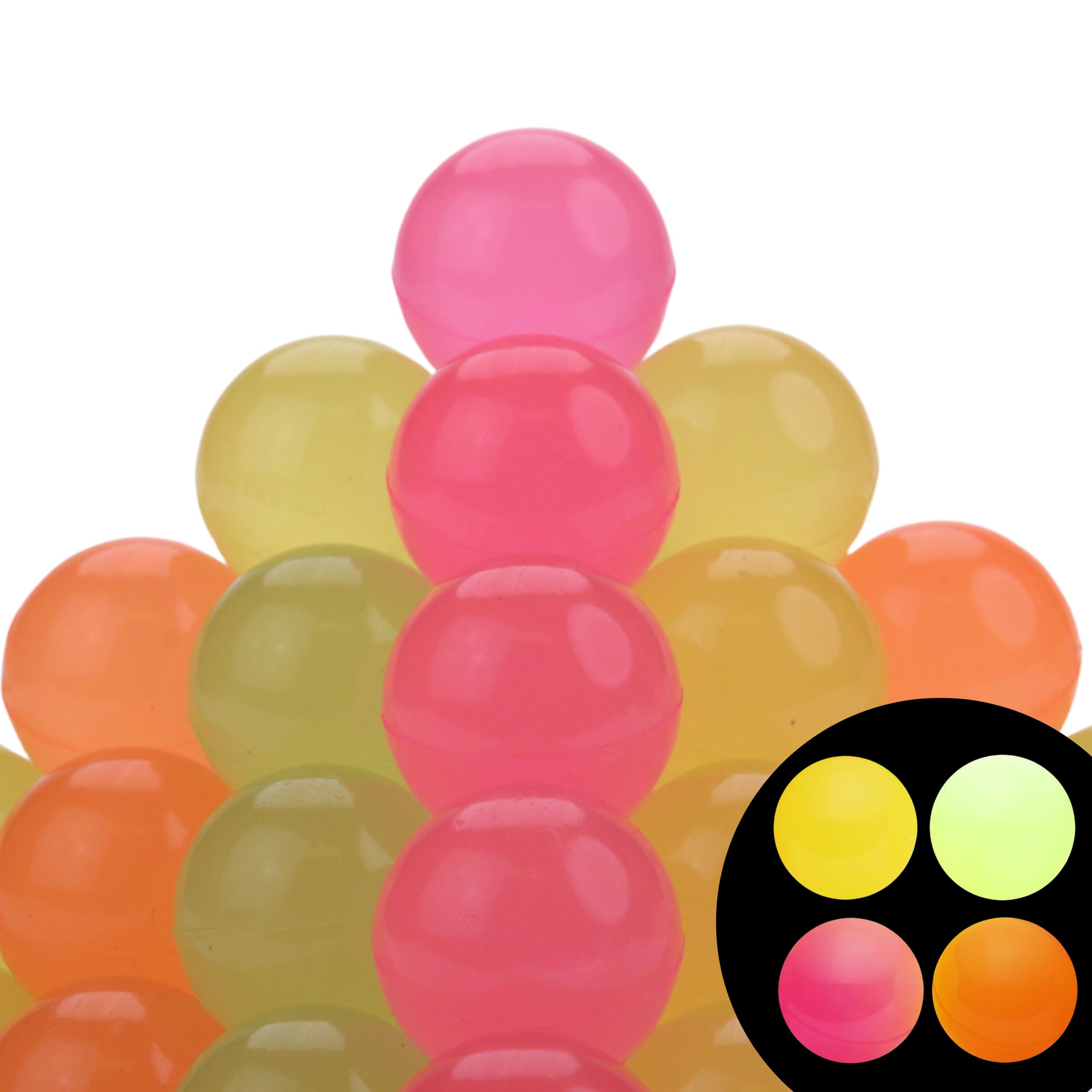Amazon.com: Bouncy Balls - 100 Pcs Small Bouncing Balls - 25 mm Glow in ...