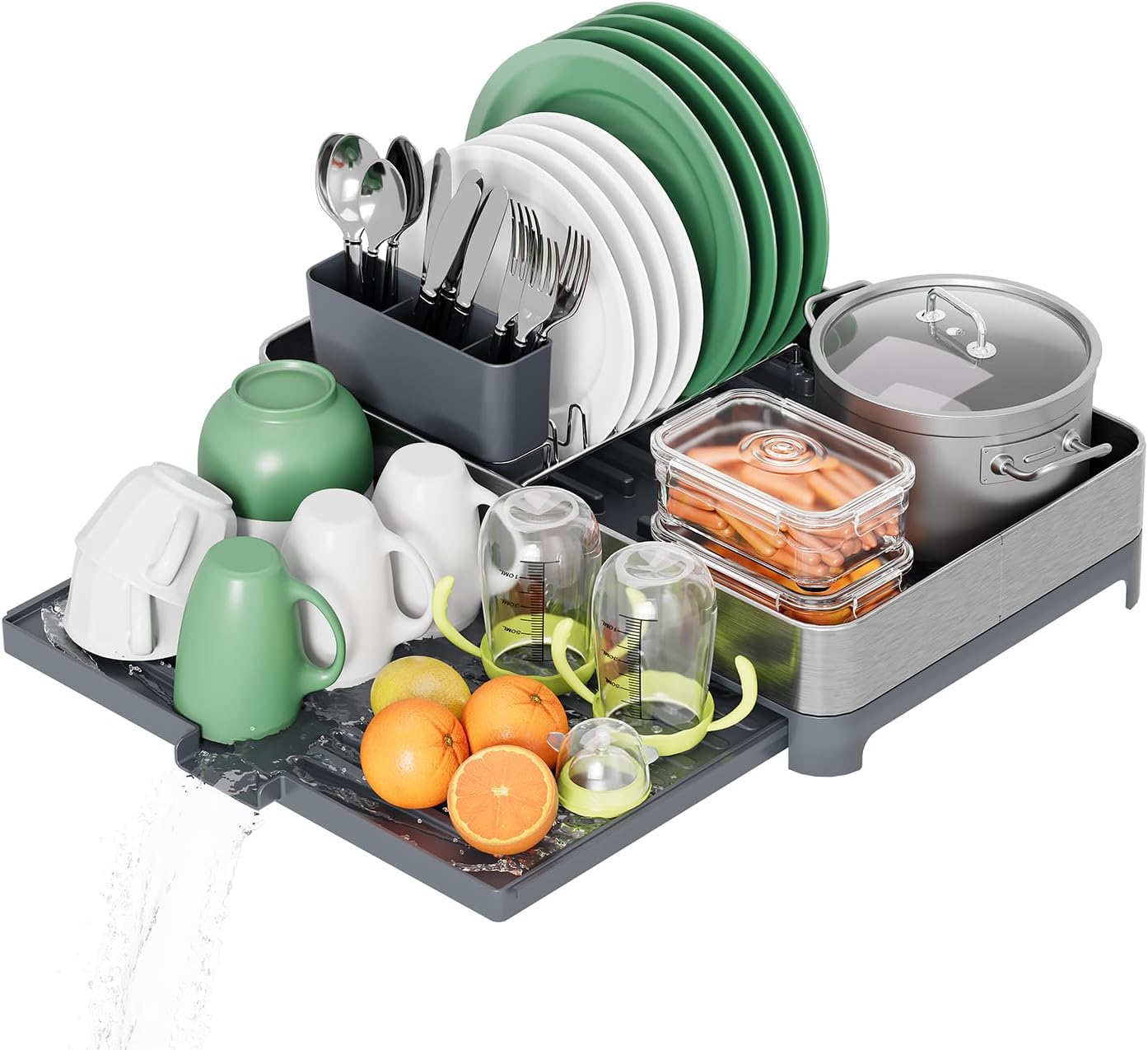 Amazon.com - Urackify 304 Stainless Steel Dish Drying Rack, Expandable ...