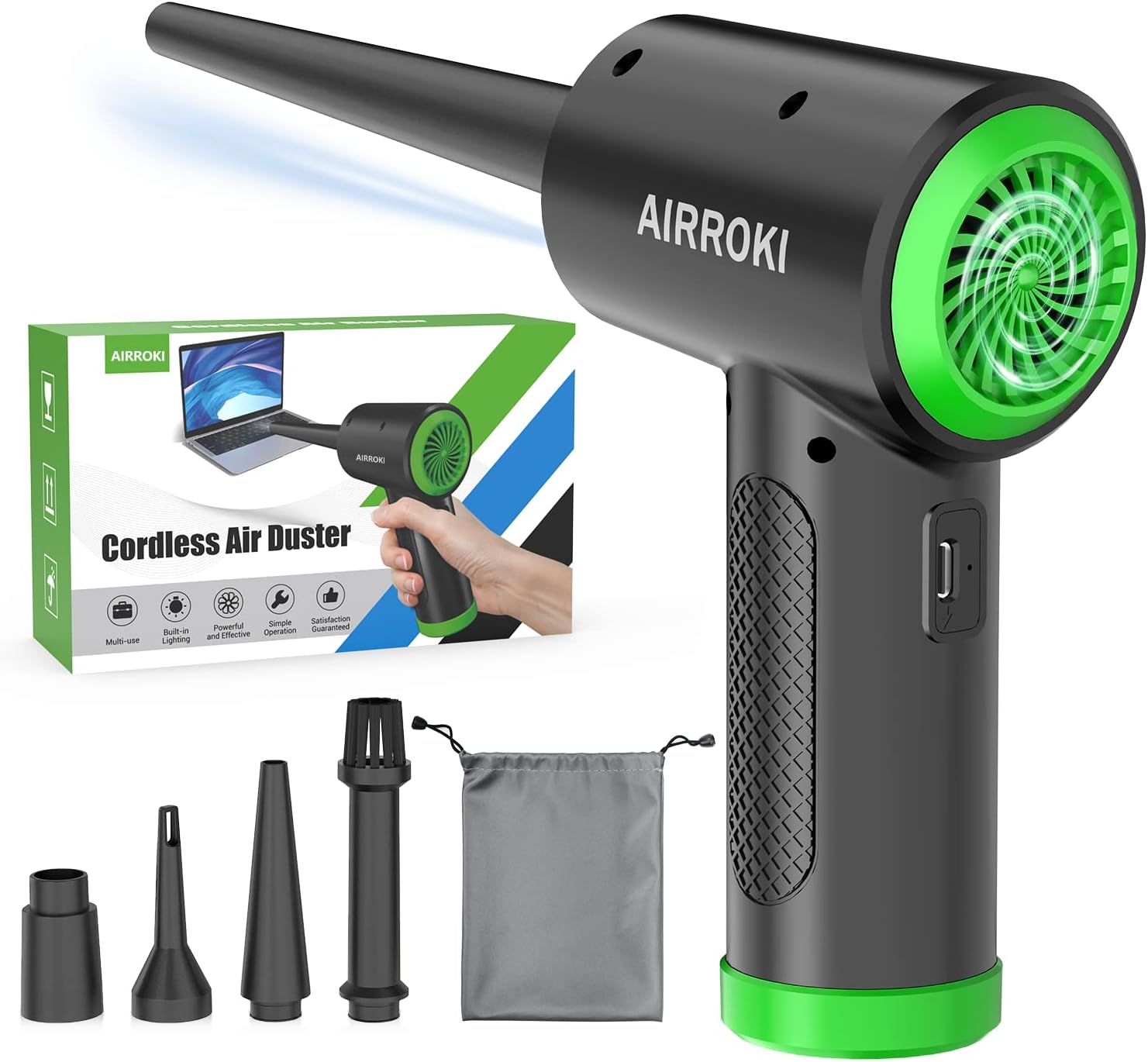 Amazon.com: AIRROKI Compressed-Air-Duster-Electric-Air-Duster for ...