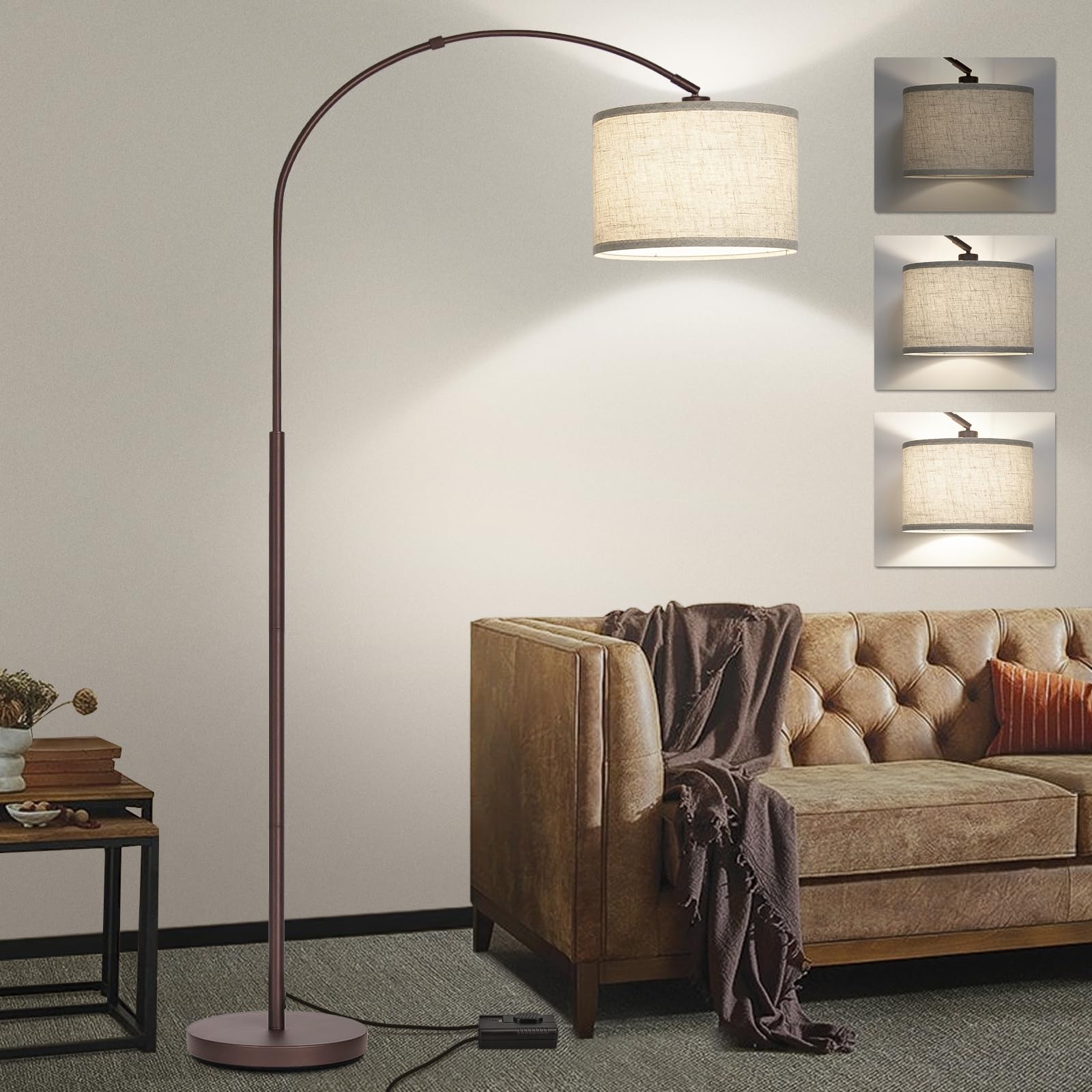 Dimmable Arc Floor Lamp, Floor Lamps for Bedroom, Farmhouse Standing ...