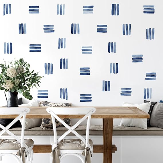 Amazon.com: Watercolor Line Wall Decals Modern Wall Art Stickers Peel ...