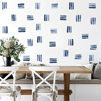 Amazon.com: Watercolor Line Wall Decals Modern Wall Art Stickers Peel ...