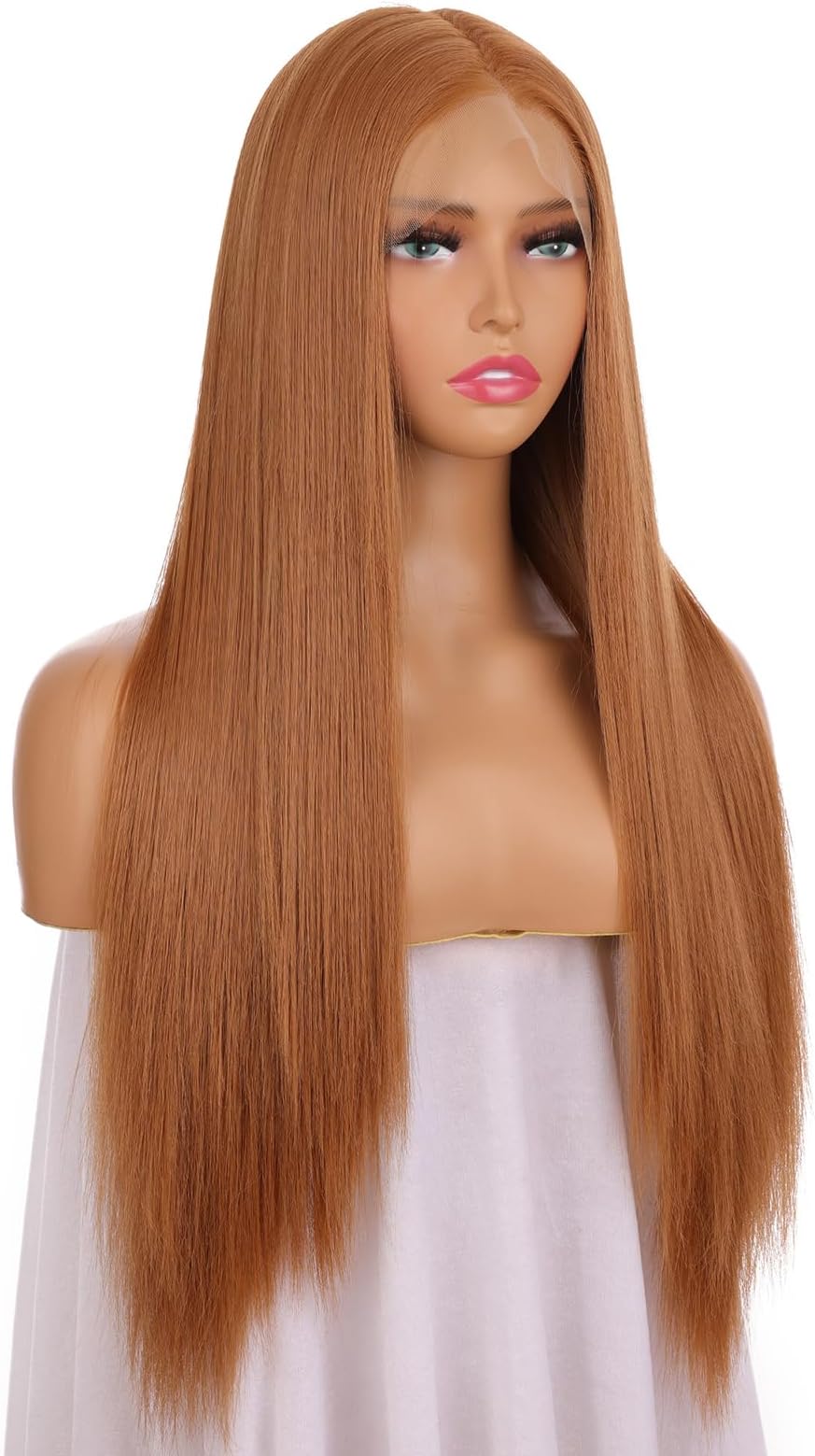 Amazon.com : FUHSI 13×6 Khaki Wigs Synthetic Hair Real Natural Wig For ...