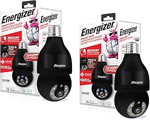 Amazon.com : Energizer Smart Light Bulb Security Camera 2-Pack, Outdoor ...