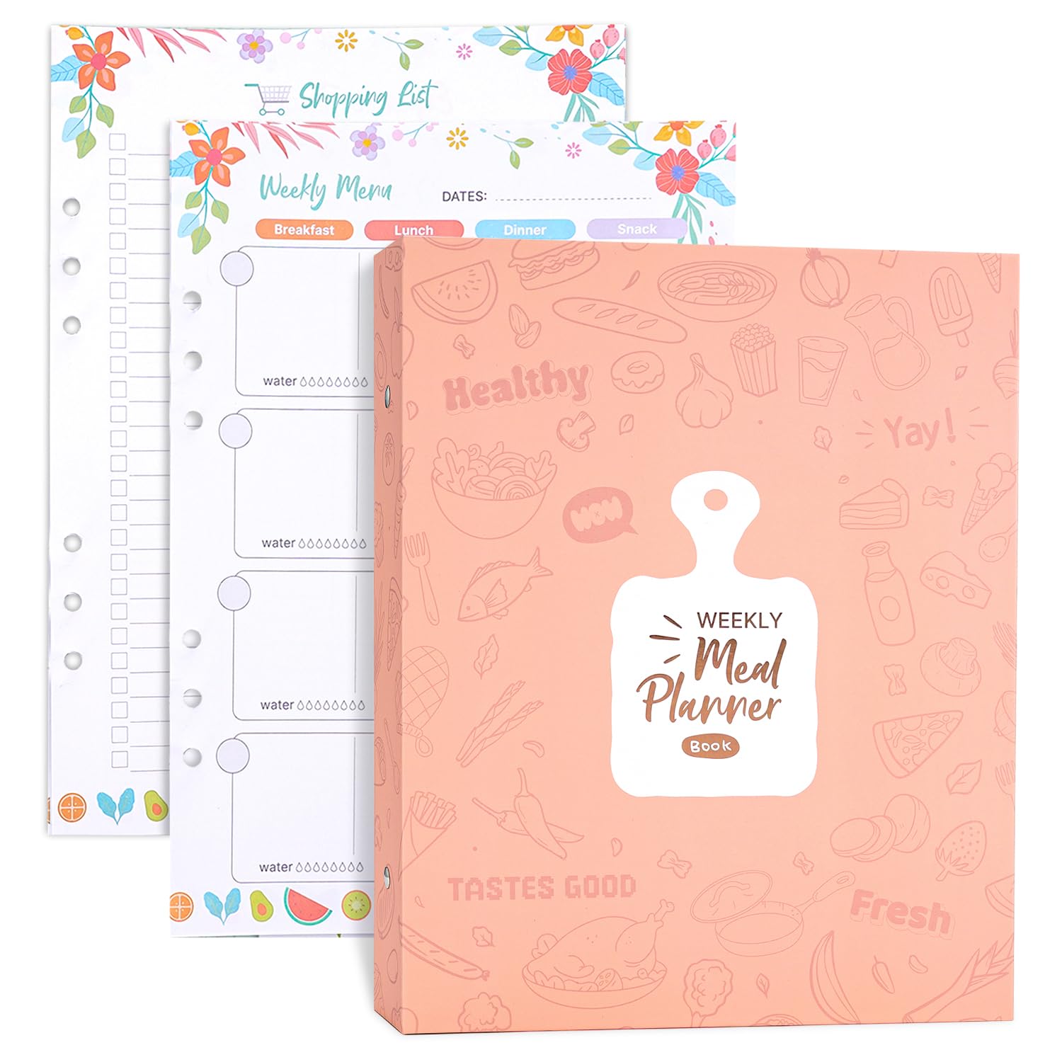 Amazon.com : Large Weekly Meal Planner Notebook,Binder Design,324 Pages ...