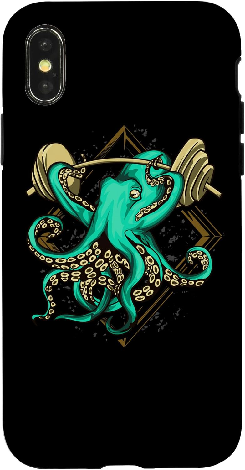 Amazon.com: iPhone X/XS Octopus Weight Lifting Weights Workout Fitness ...