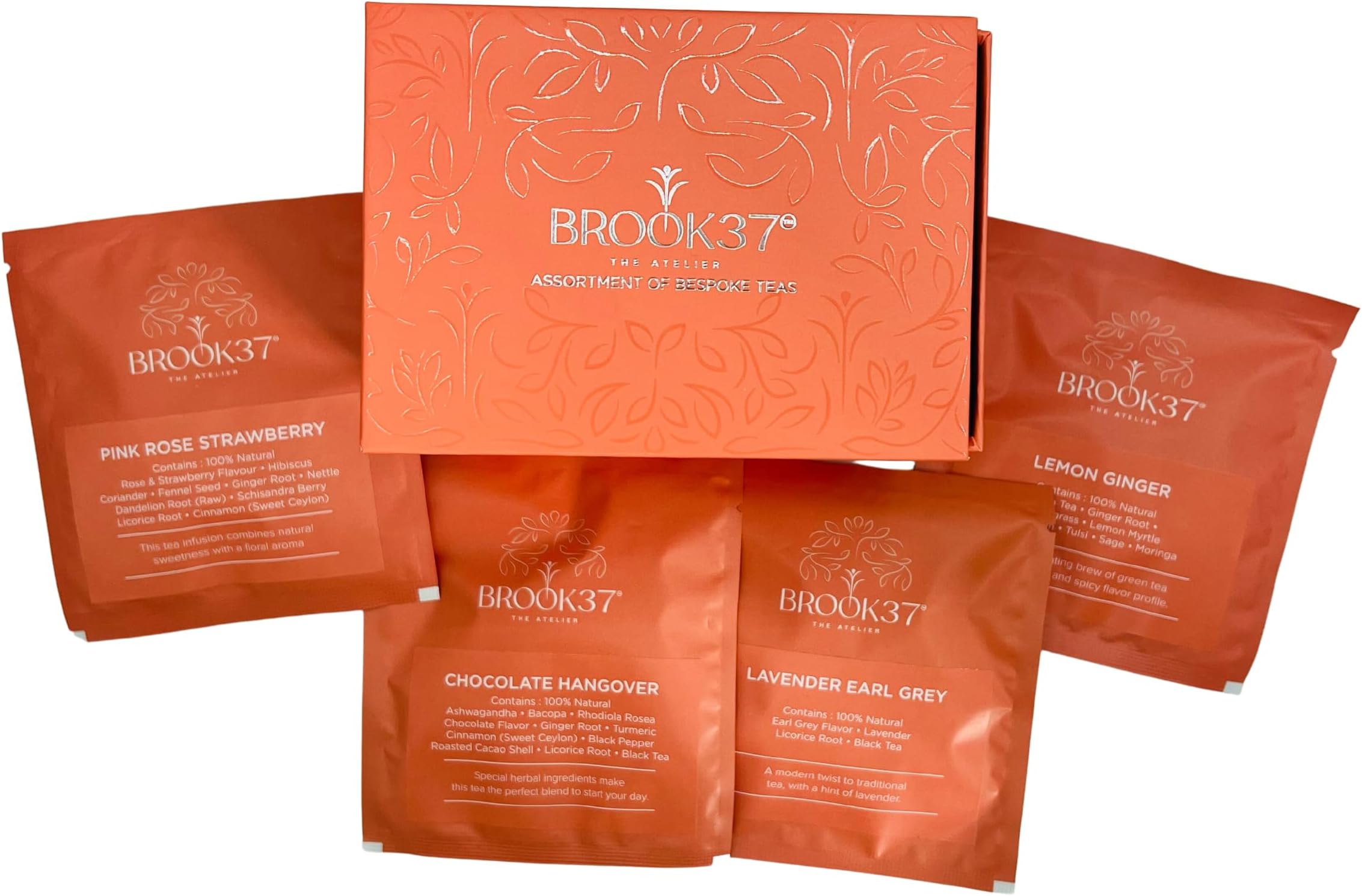 Amazon.com : Brook37 Premium Assorted Tea Sampler Box - 8 Exquisite ...