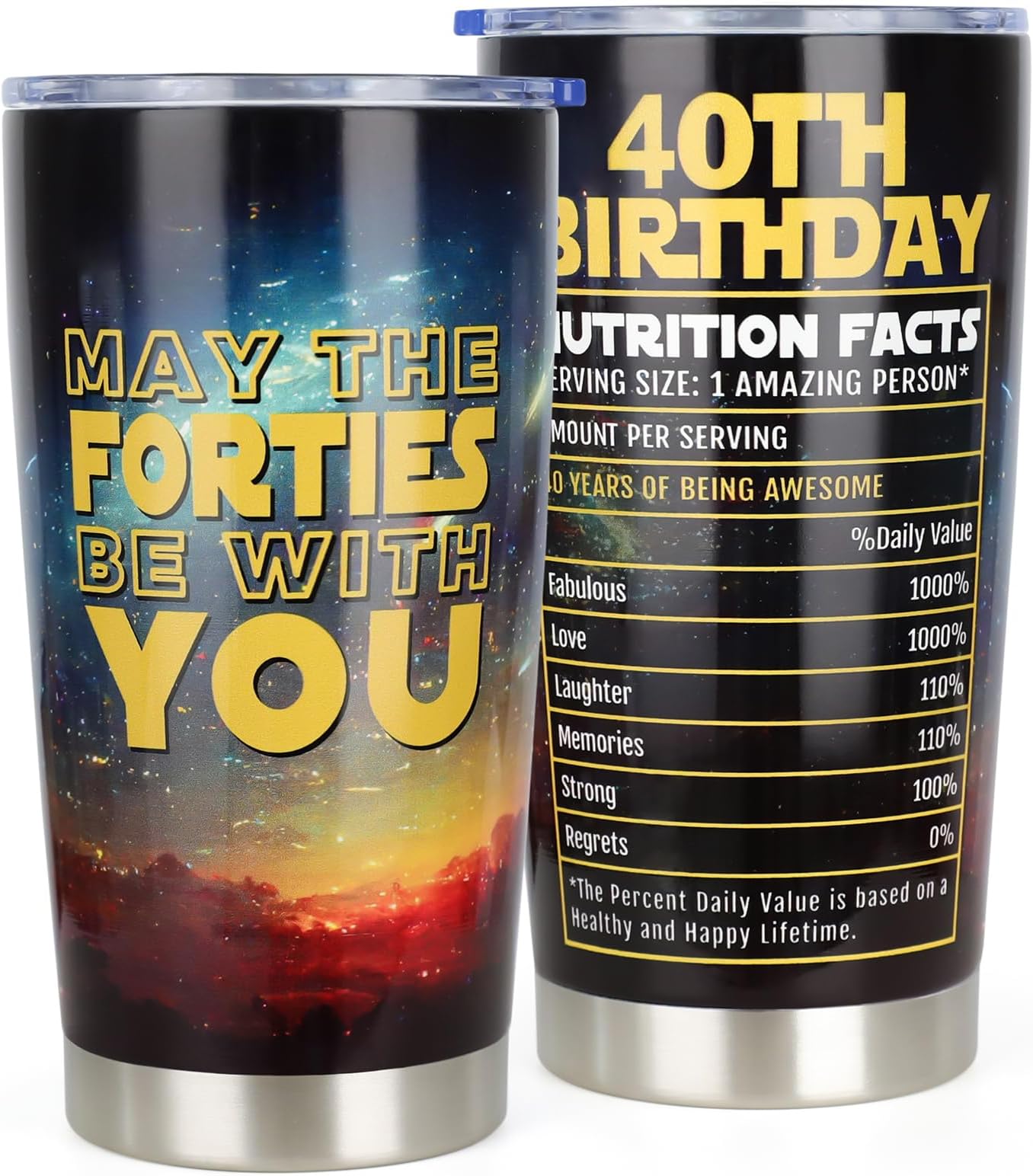 Amazon.com | 40th Birthday Gifts Men, 20 Oz Personalized Tumbler For ...