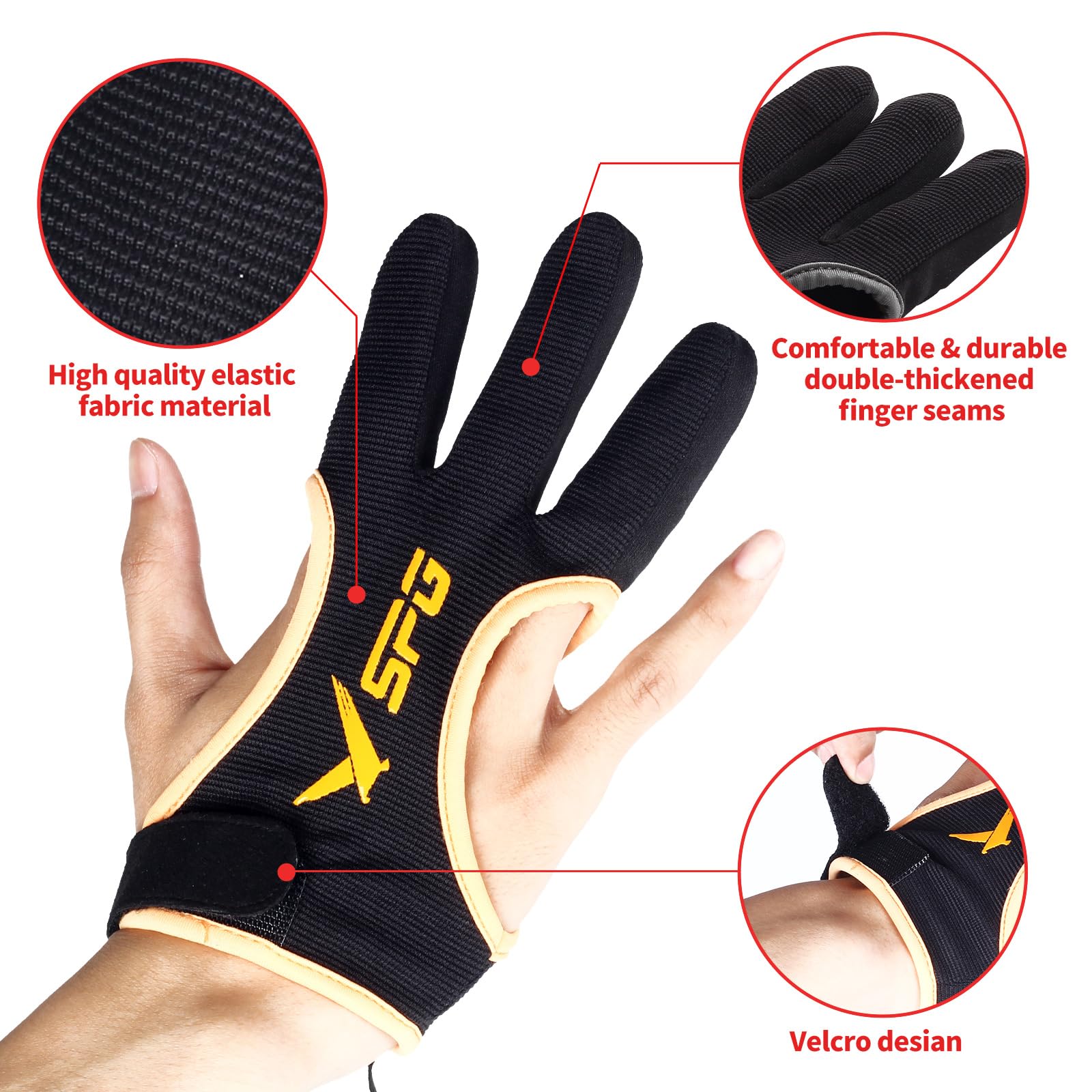 Snapklik.com : SPG Archery Glove Finger Guard - 3 Finger Archery Gloves ...
