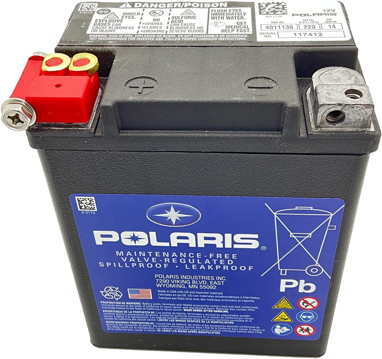 Amazon.com: Polaris 12V 14Ah Sealed Rechargeable Battery for Specific ...